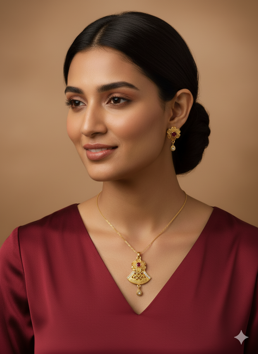 The Ruby Radiance Pendant – Yash Collection